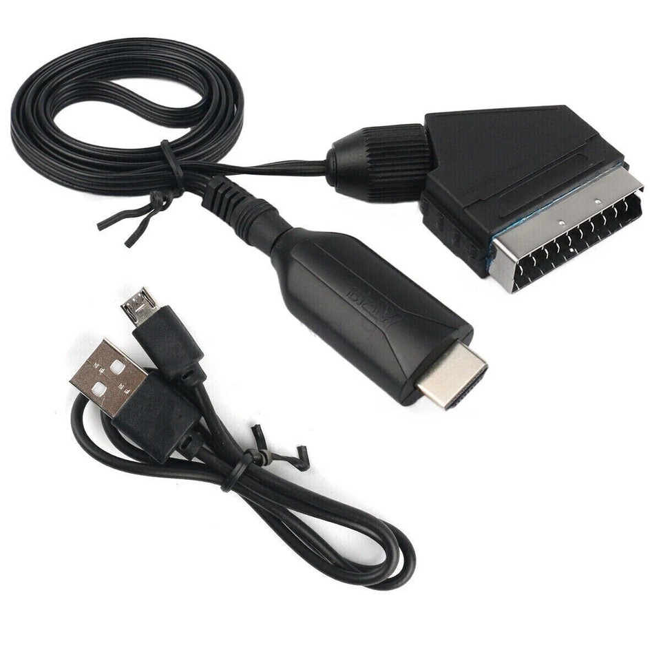 SCART to HDMI Converter Cable SCART > HDMI -- OLD DVD TO HD TV -- Video ...