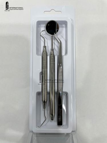 10Kits Basic Dental Examination Set Mirror Finish Hollow Handle Probe ...