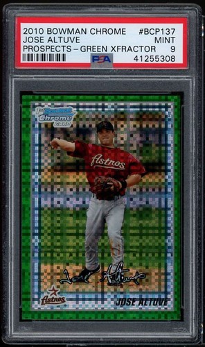 Jose Altuve Rookie 2010 Bowman Chrome Prospects Green X-Fractors # ...