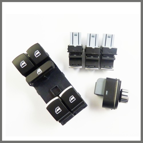 For VW Jetta MK5 6 Passat B6 Golf Mirror & Window Switch Chrome Kit Set ...