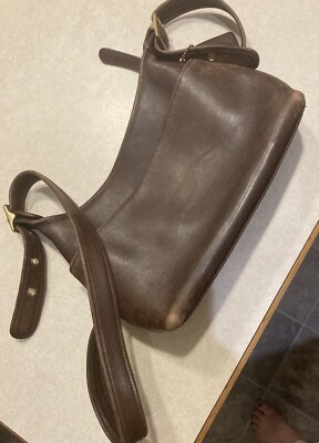 Vintage Coach 9136 Legacy Zip Top Hobo Brown Leather Crossbody Bag ...