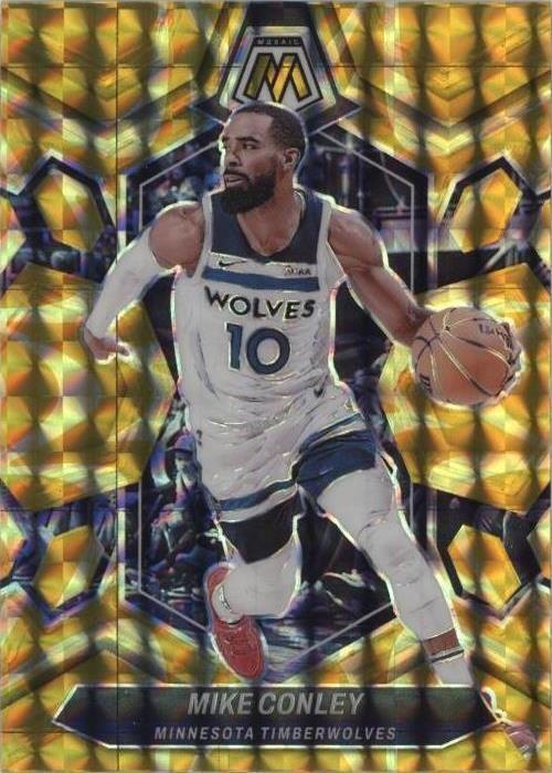2023-24 Panini Mosaic - Mike Conley #36 Reactive Yellow Mosaic Prizm ...