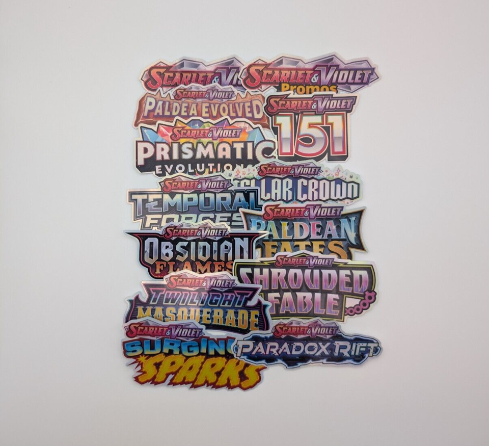 Pokemon Binder Stickers - All Scarlet & Violet - Inc Set Symbol - You ...
