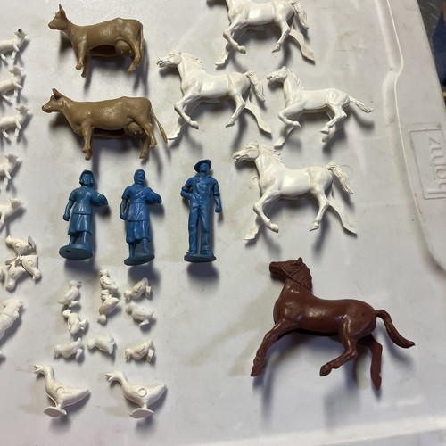 Vintage Marx Farm Playset Figures = People / Animals 49 piece lot | eBay
