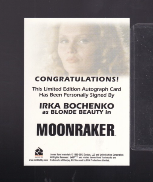 James Bond Artifacts & Relics 2013 autograph card Irka Bochenko as ...