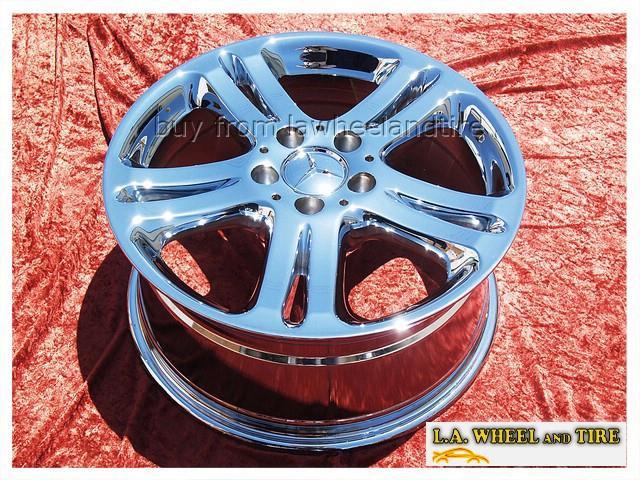 EXCHANGE SET OF 4 CHROME 17" MERCEDES BENZ E350 E500 E550 OEM WHEELS ...