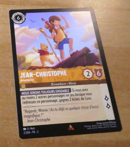 LORCANA TRADING CARD GAME DISNEY CHAPITRE 1 RARE CARTE JEAN 2/204 FR NM ...