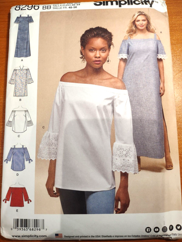 Simplicity Pattern 8296 Womens Dress Top Tunic Variable Length Sz 20W-28W Uncut | eBay