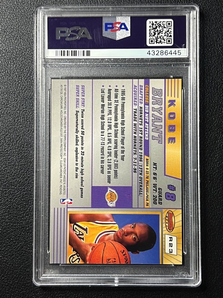 KOBE BRYANT PSA 10 1996 BOWMAN’S BEST BASKETBALL R23 ROOKIE CARD RC GEM ...