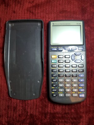Texas Instruments TI-83 Graphing Calculator With Cover Black WORKS #2 ...