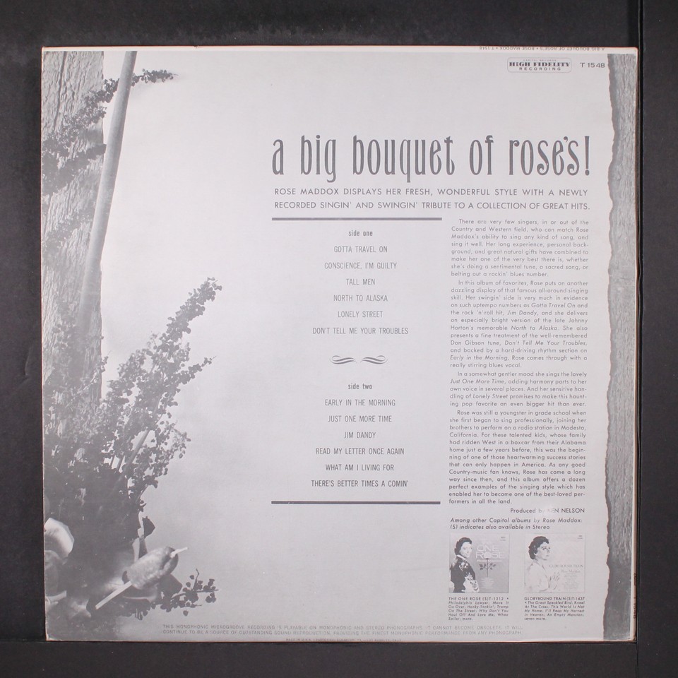 ROSE MADDOX: a big bouquet of roses Capitol Records 12" LP 33 RPM | eBay