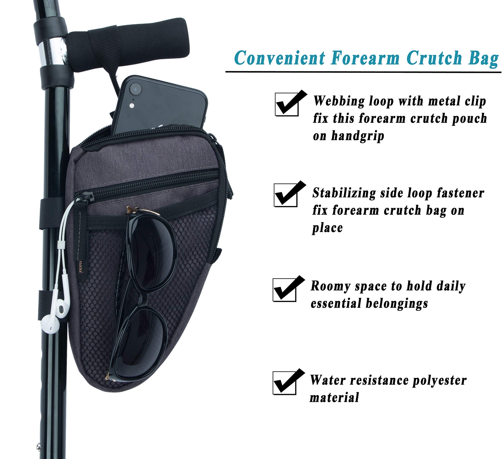 Forearm Crutch Bag Lightweight and Waterproof Forearm Crutch ...