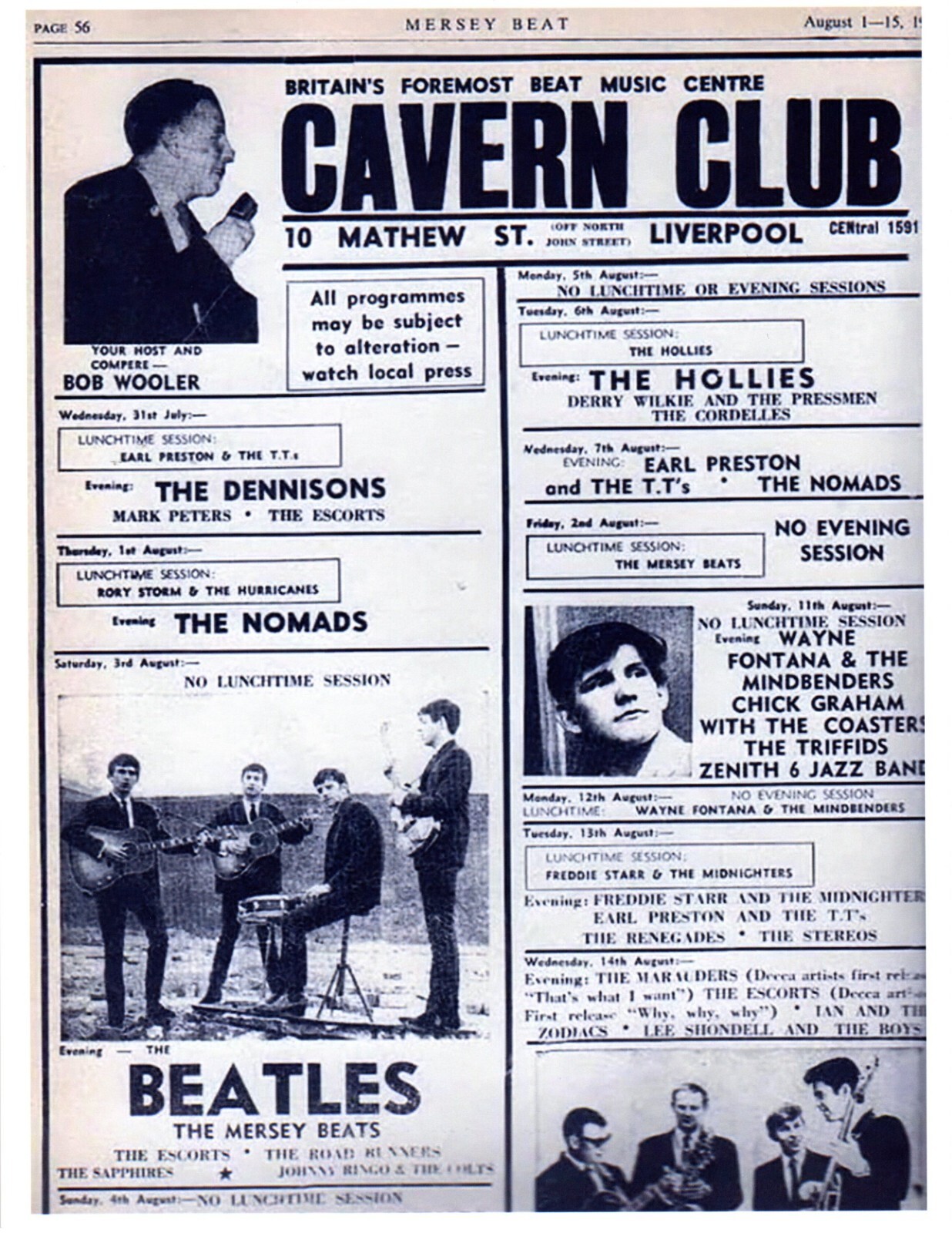 CAVERN CLUB THE BEATLES 8.5X11 GLOSSY PHOTO POSTER REPRO HOLLIES STORM ...
