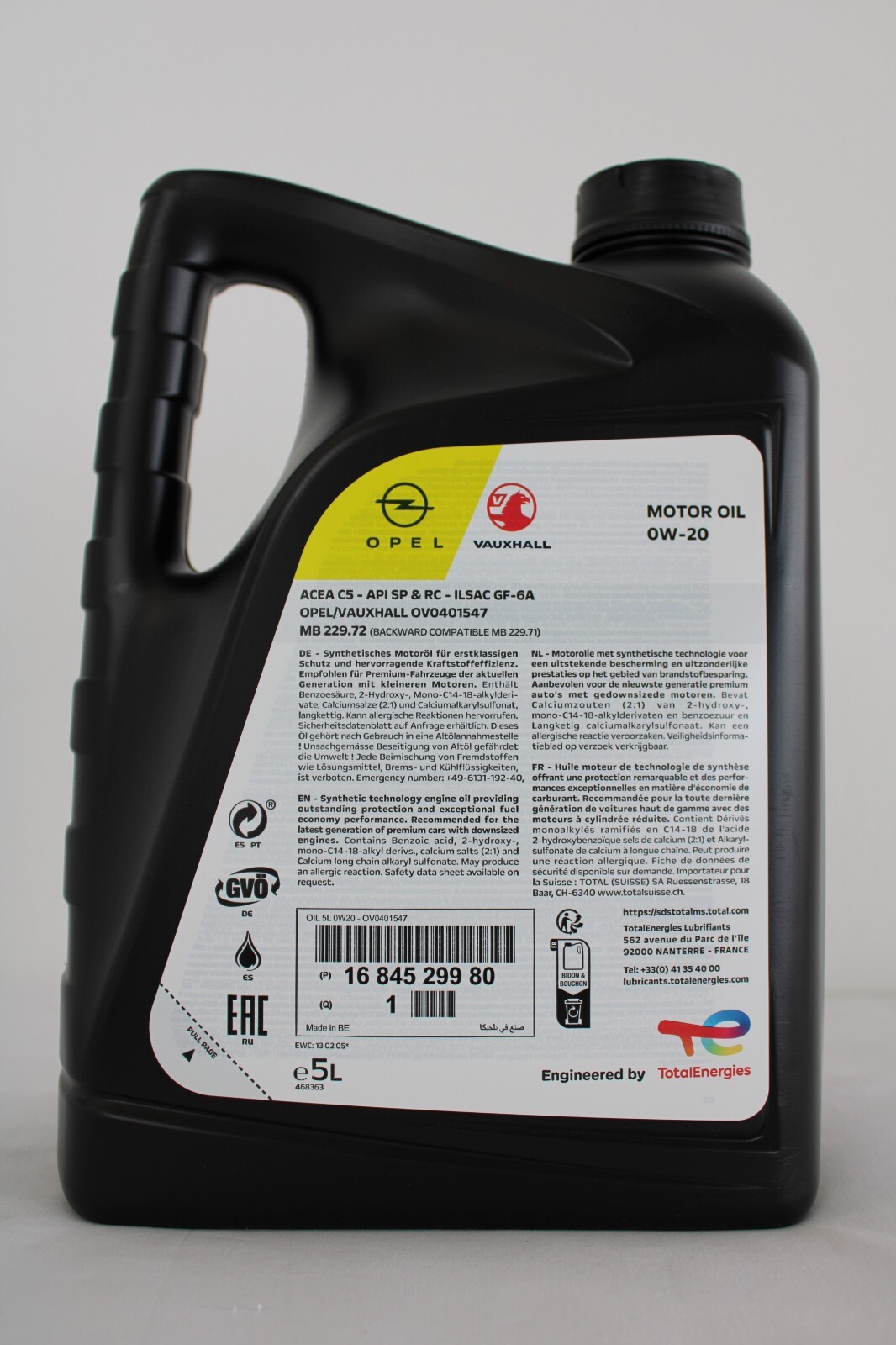 0W-20 5L Motoröl Motoren Öl 0W20 Original Opel OV0401547 5 Liter ...