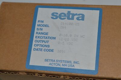 ^^ SETRA MODEL 264 - DIFFERENTIAL PRESSURE TRANSDUCER - 264100-21 -NEW ...