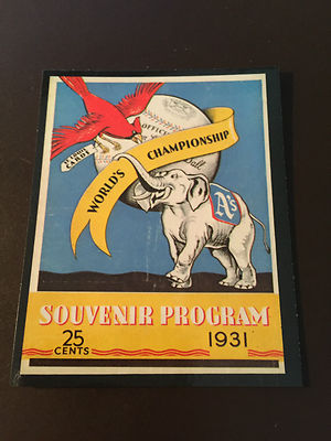 St Louis Cardinals vs Philadelphia A's 1931 World Series program ...