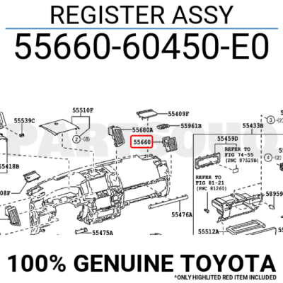 5566060450E0 Genuine Toyota REGISTER ASSY 55660-60450-E0 | eBay