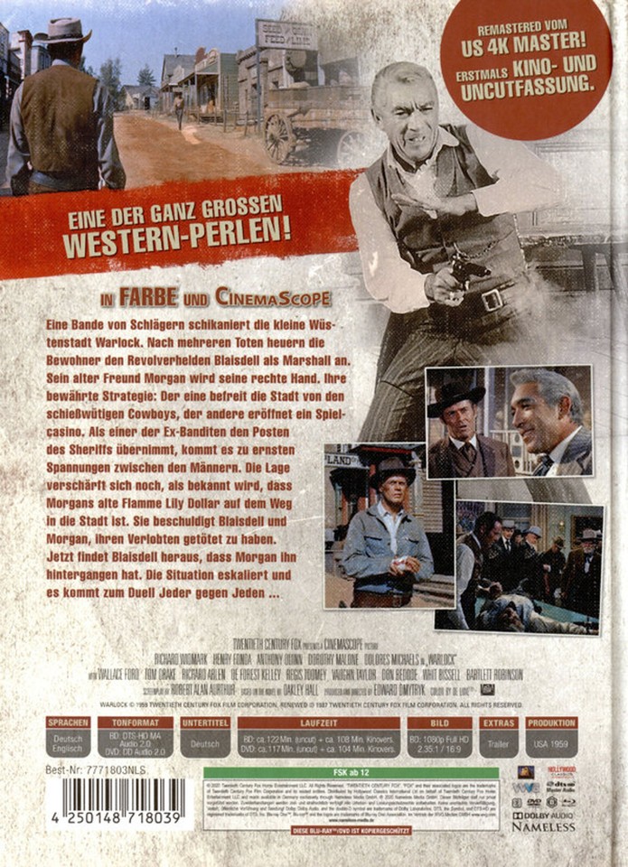 Mediabook Warlock Western 1959 Richard Widmark Henry Fonda Blu-Ray ...