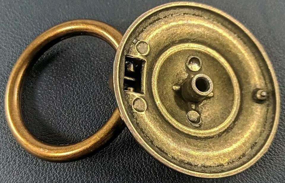 Skohom 4-pack Antique Brass Gold Ring Pulls, Flush-Mount 1.9" Diameter ...