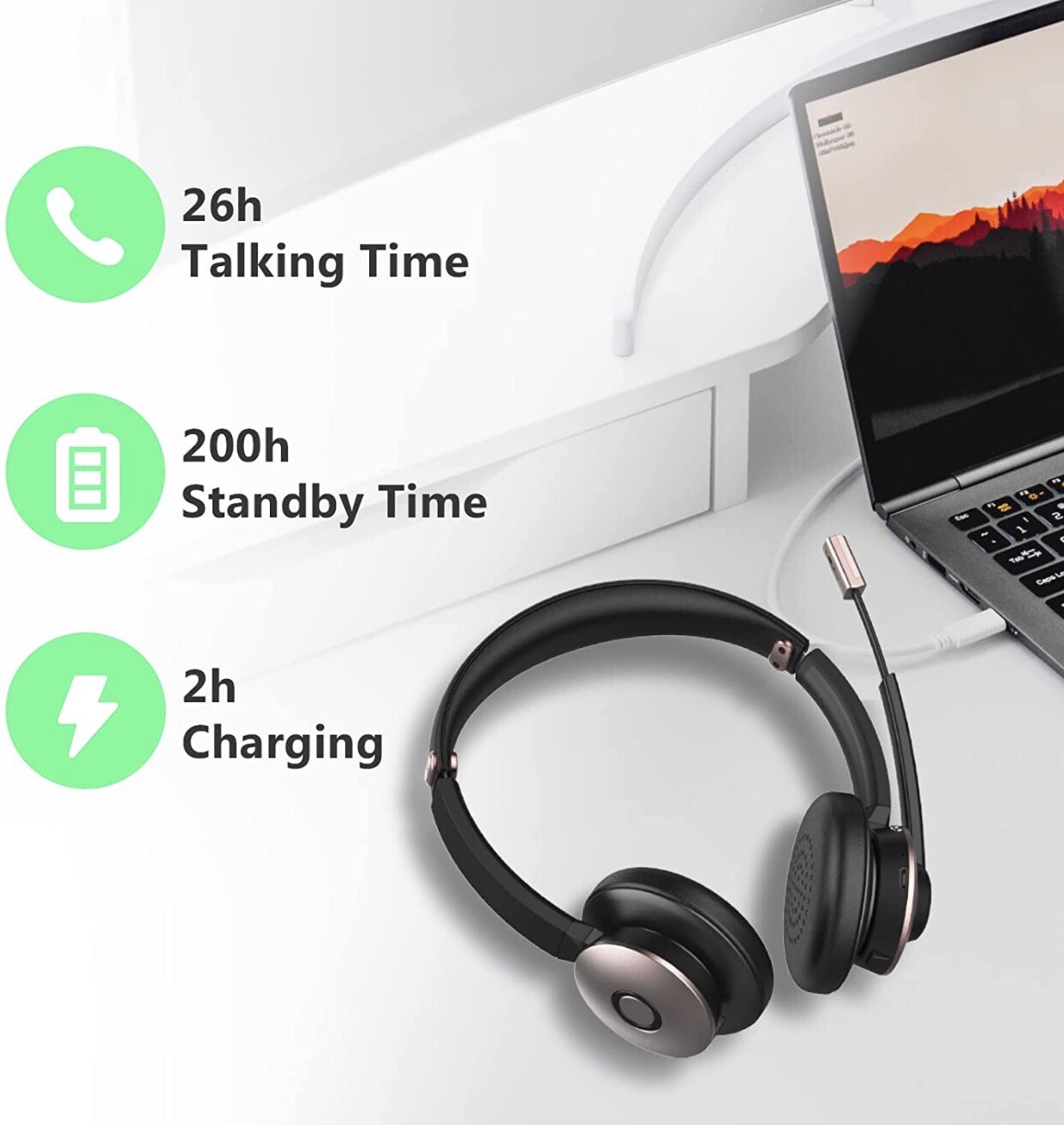 Earbay Bluetooth Headset, Wireless Headphones with Microphone BT782 ...