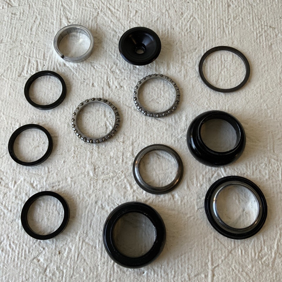 AHEADSET TANGE JAPAN 1 1/8 INCH THREADLESS STEM CAP AND SPACERS BLACK ...