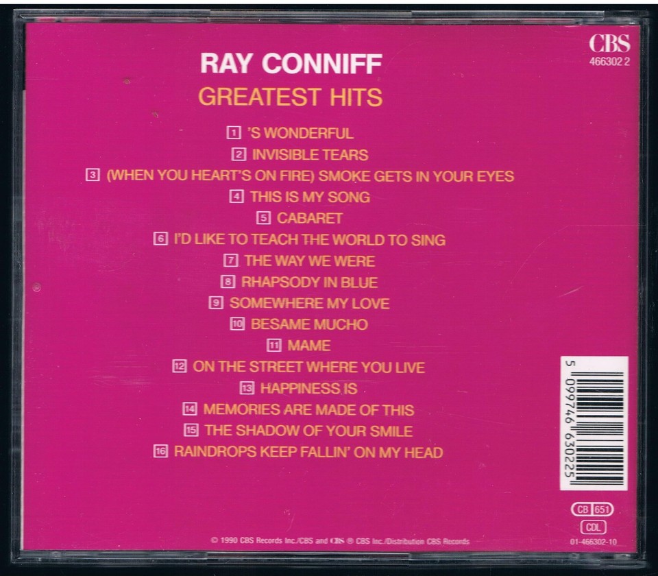 RAY CONNIFF GREATEST HITS CD F.C. | eBay