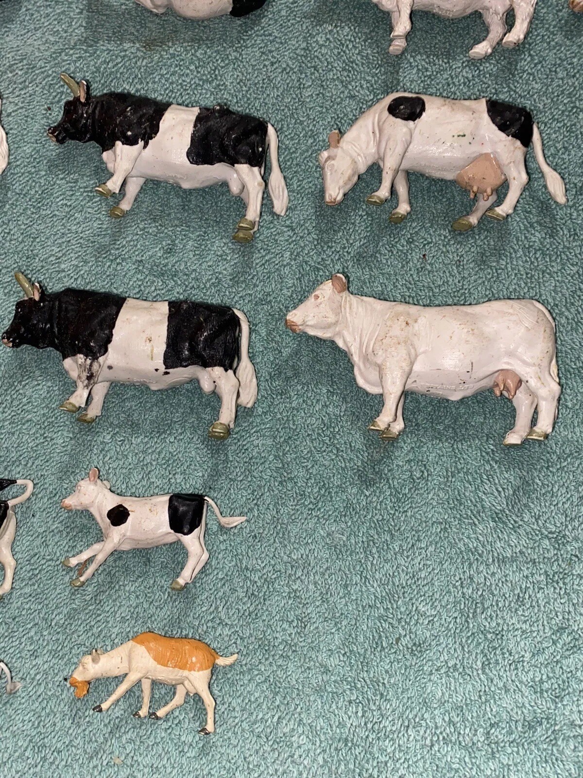 Vintage Britains Farm Animal Lot Cows Bull Calf Lot Of 37 Toys 70’s 80 ...