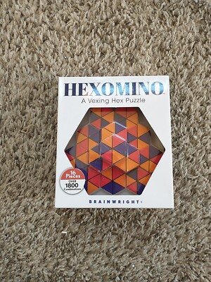 HEXOMINO Brainwright Children Vexing Hex Puzzle 16 Pieces color match ...