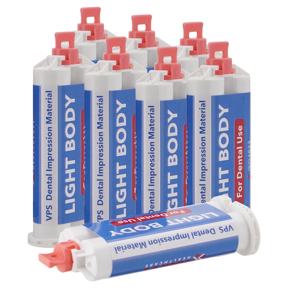 8Pcs Dental Light Body Fast Rapid Set Dental Impression Material 50mL ...