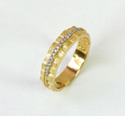 Solid Yellow Gold 14k Narrow Braided Texture Diamond Ring Band With 0 ...
