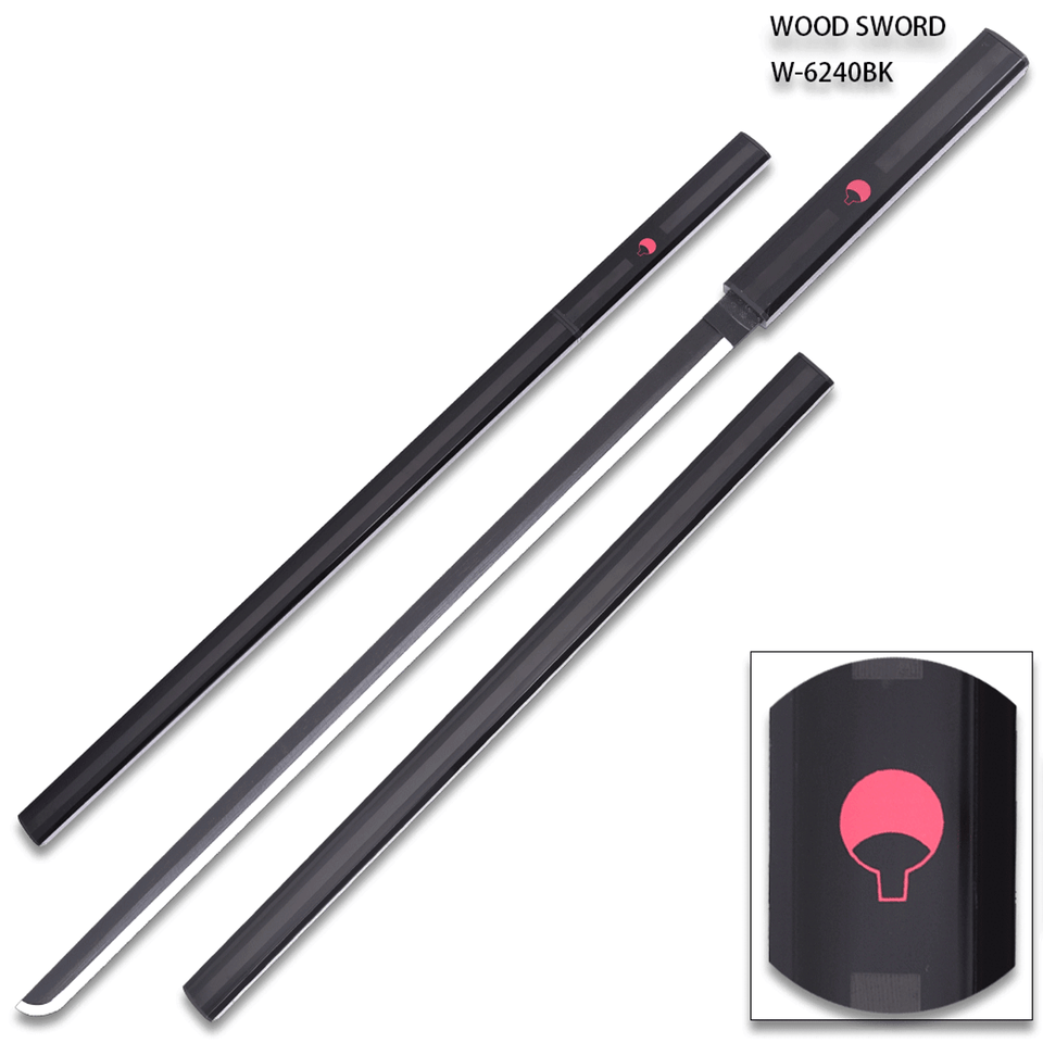 Sasuke Kusanagi Grass Cutter Black Wood Ninja Sword Katana Cosplay ...
