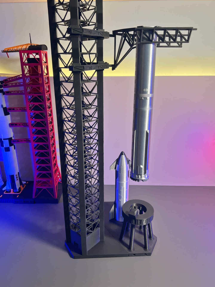 1:200 Spacex Starship Super Heavy S24/B7 with Pylon Rocket Model 72cm ...