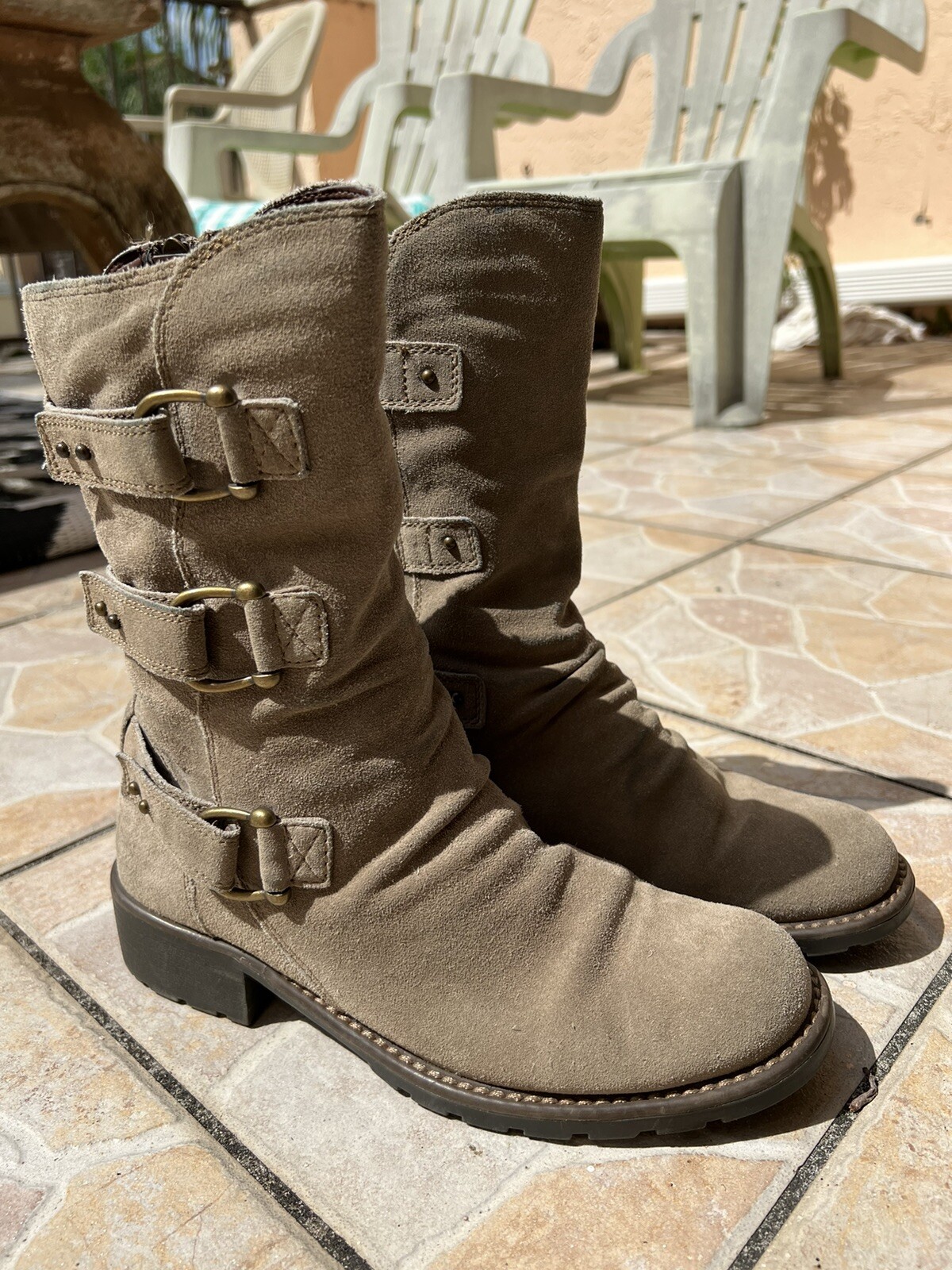 Clarks Orinocco Kick Suede Combat Moto Mid-Calf Boots… - Gem