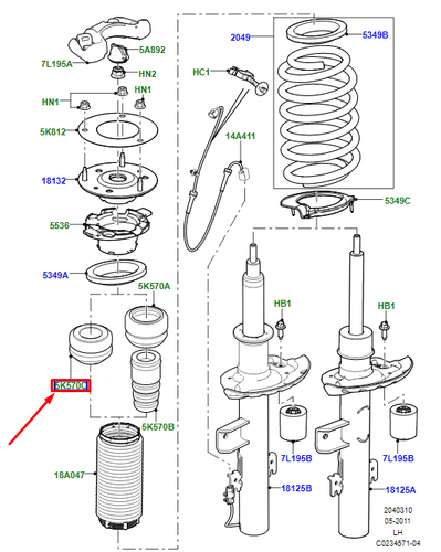 LR RANGE ROVER EVOQUE L538 Rear Shock Absorber Bumper LR024487 NEW ...