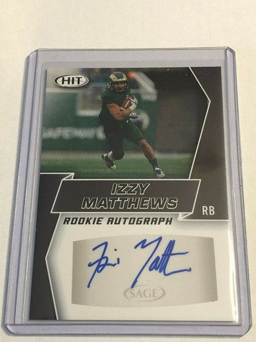 2019 Sage HIT High Series Premier Draft Rookie Autograph Auto Izzy ...