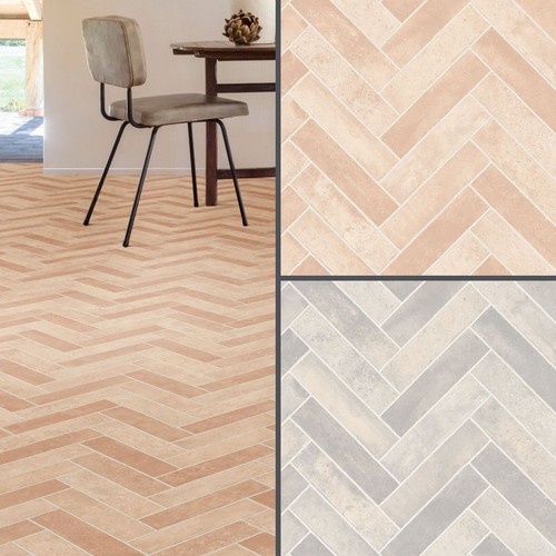 Vinyl Flooring Roll Herringbone Stone & Wood Effect Cheap Foam Sheet ...