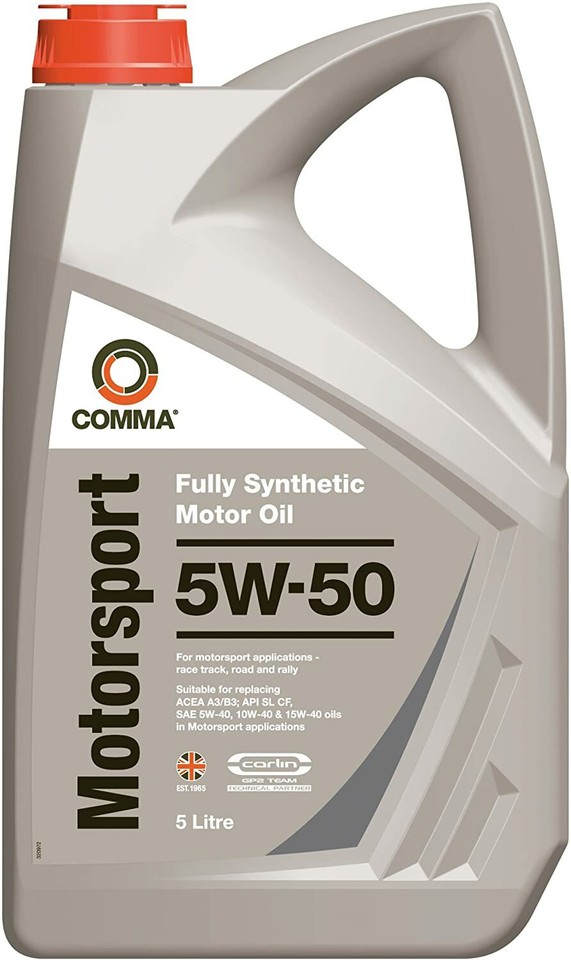 Comma Motorsport 5W50 Fully Synthetic Engine Oil 5 Litre MS5L ...