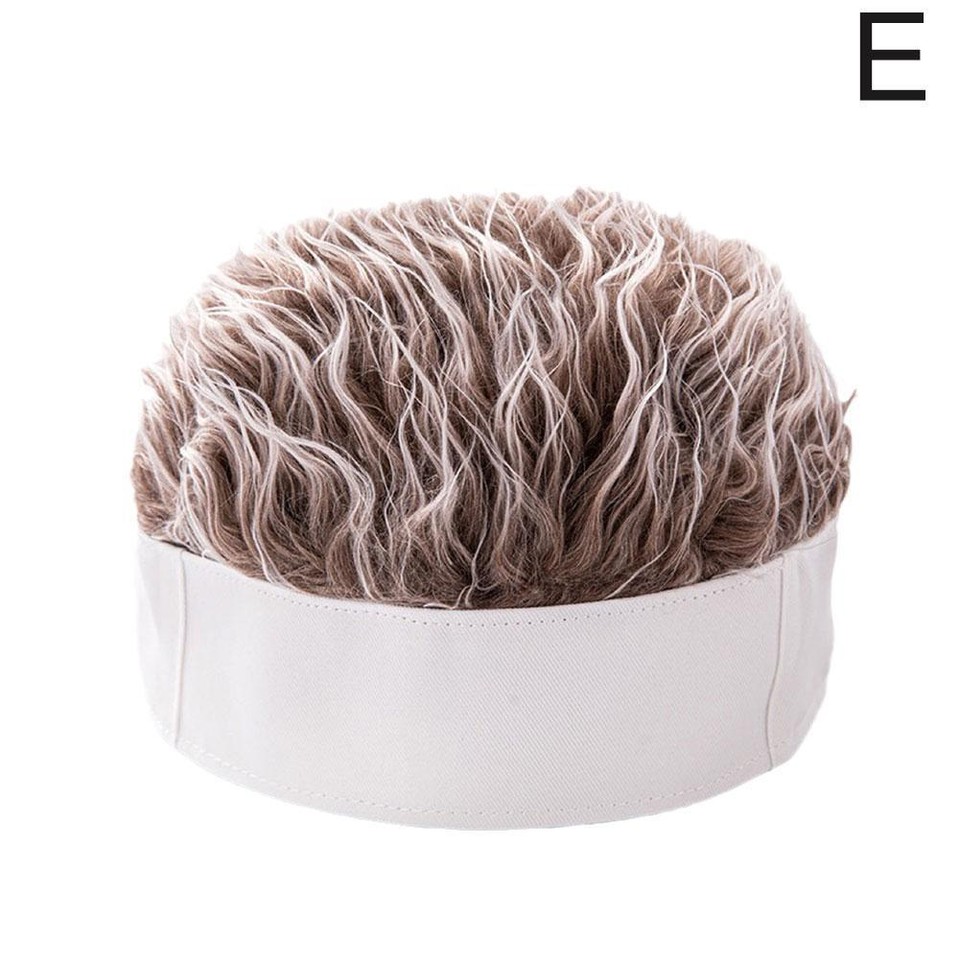 Hip Hop Beanie Hat With Spiked Fake Hair For Men Women Retro Short Wig ...
