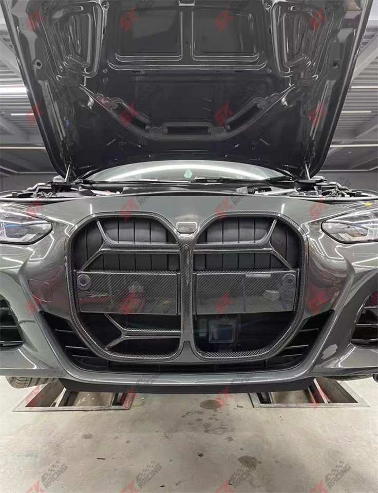 Dry Carbon Fiber Twill Weave Front Bumper Grilles Mesh For BMW G22 G23 ...