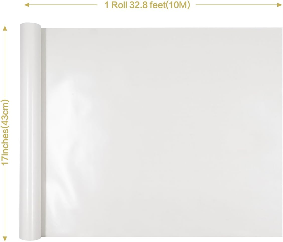 White Matte Gift Wrapping Paper Roll, 43Cm X 12M Solid Color Pearly ...