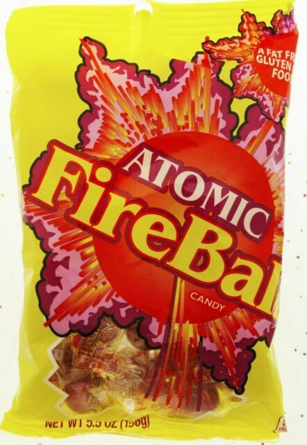 2x Atomic Fireballs 5.5 Oz Bag Hot Cinnamon Candy Size 3/4 Inch Fire ...
