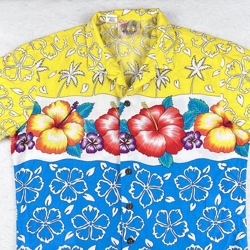vtg 80s MAUI TRADING SURF ALL-OVER PRINT S/S BUTTON-UP Shirt M beach ...