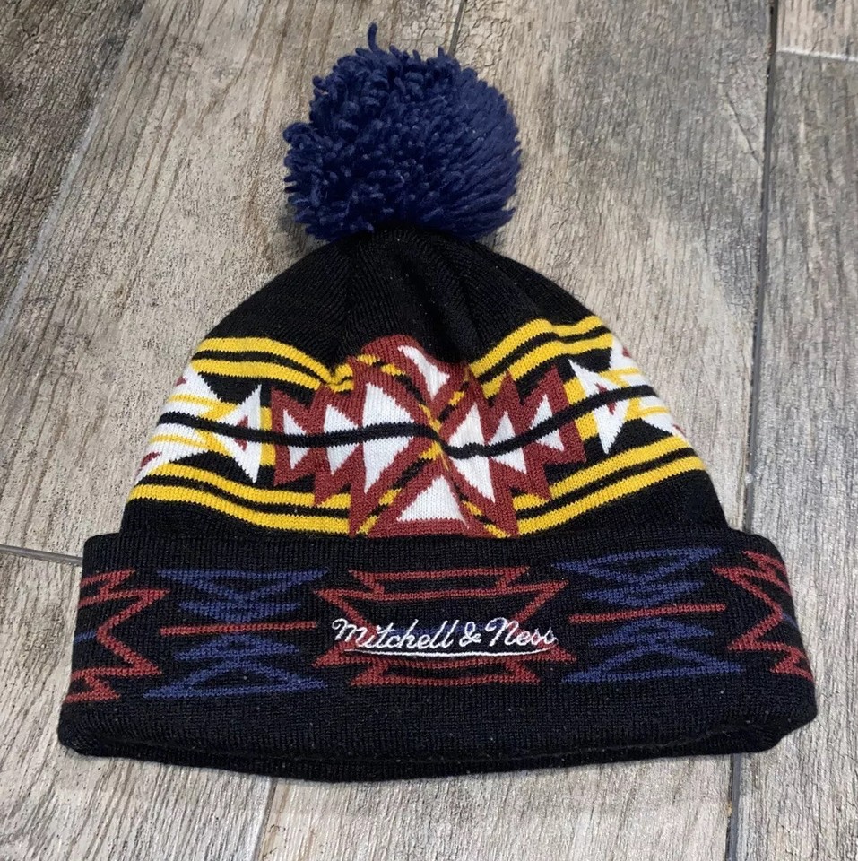 Mitchell & Ness Cleveland Cavaliers Cuffed Winter Pom NBA Beanie Hat ...