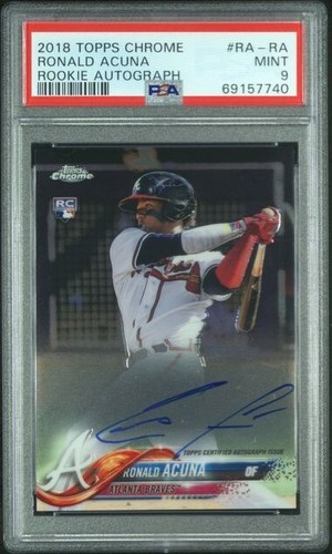 2018 Topps Chrome Rookie Autograph Ronald Acuna PSA 9 | eBay