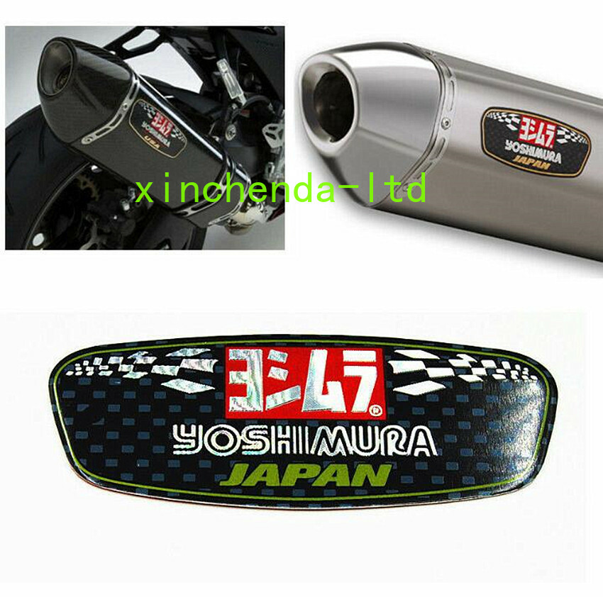 1PC 3D Yoshimura Aluminium Heat-resistant Motorcycle Decal Exhaust ...