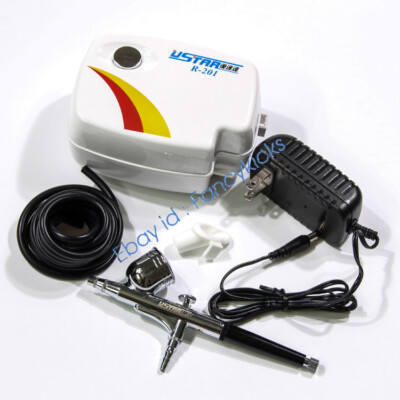 USTAR UA-110018 R-201 air pump set Airbrush coloring tool (White) | eBay