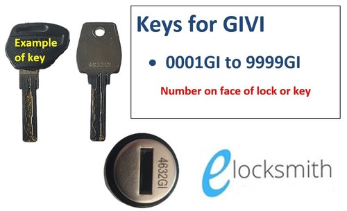 Key to suit GIVI Motorcycle Top Box Lock Keys Cut, Codes: 0001GI ...