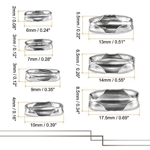 Ball Chain Connector 1.5mm 2mm 2.4mm 3.2mm 4mm 5mm 6mm Chains Clasp ...