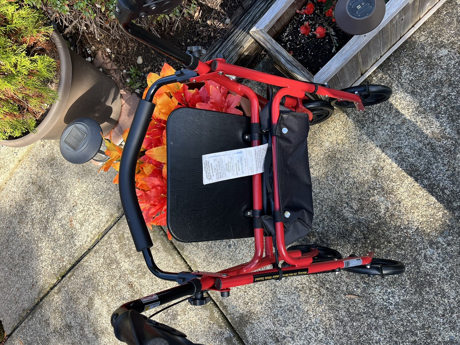 Drive Medical Rollator F-22 Eagle Series Folding Walker Lightweight Red ...