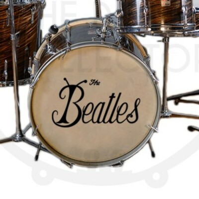The Beatles Bug Logo, Repro Adhesive Decal Set for Bass Drum Reso Head ...